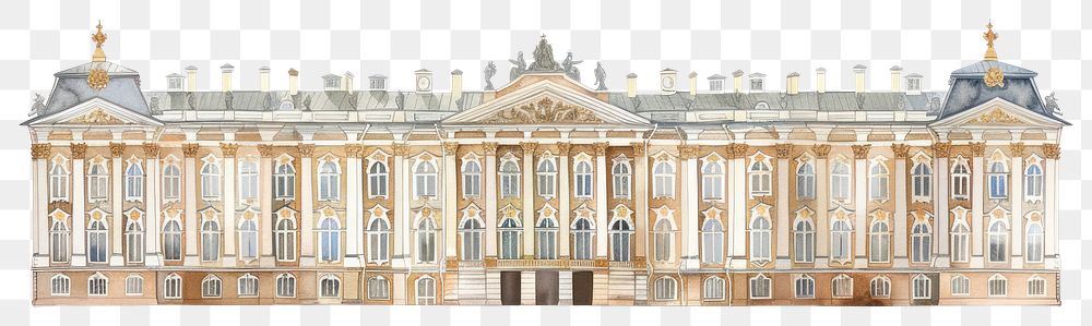 PNG Palace architecture illustration building. | Free PNG - rawpixel