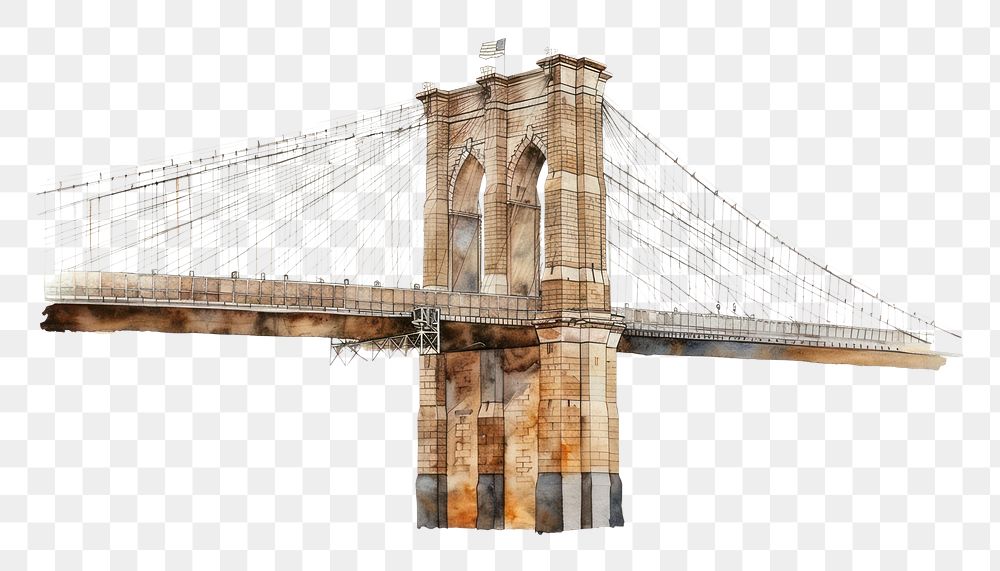 PNG Brooklyn Bridge bridge illustration | Free PNG - rawpixel