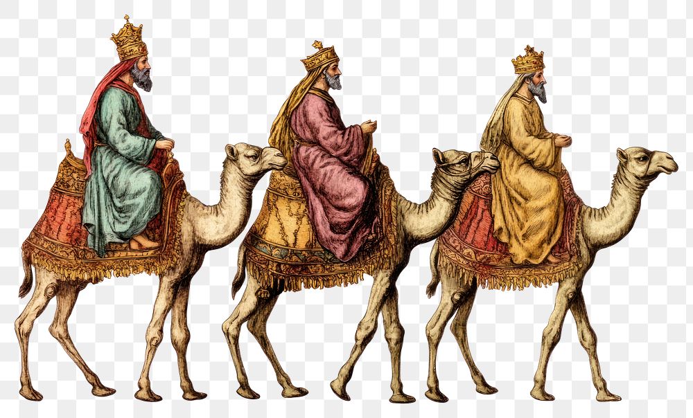 PNG Three wise men camels | Premium PNG - rawpixel