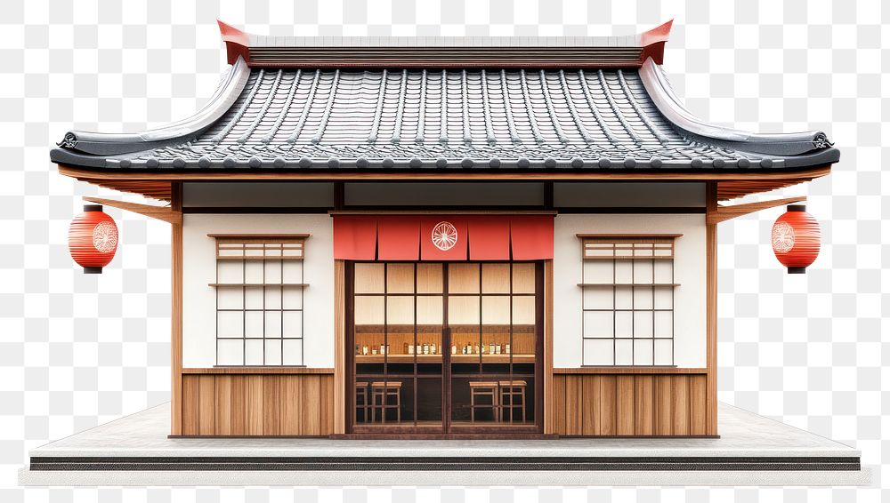 PNG Architecture japanese house red | Free PNG - rawpixel
