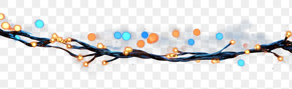 PNG Blue string lights night | Free PNG - rawpixel