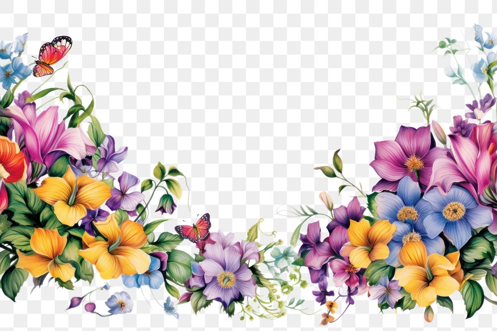 PNG Floral border pattern flower | Free PNG - rawpixel