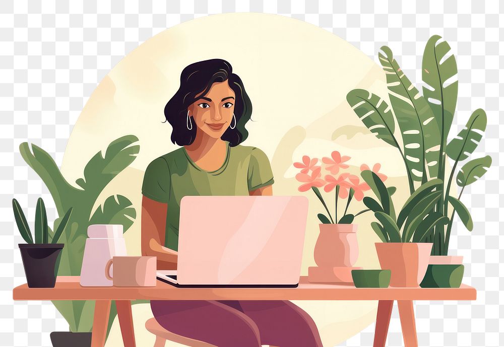 PNG Laptop table computer flower. | Free PNG - rawpixel