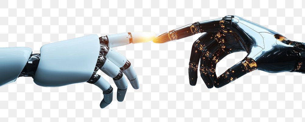 PNG Robot and human hand | Free PNG - rawpixel
