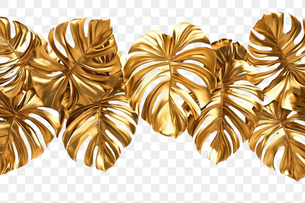 PNG Gold monstera leaves border | Free PNG - rawpixel