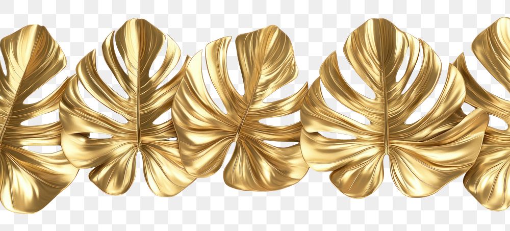 PNG Gold monstera leaves border | Free PNG - rawpixel