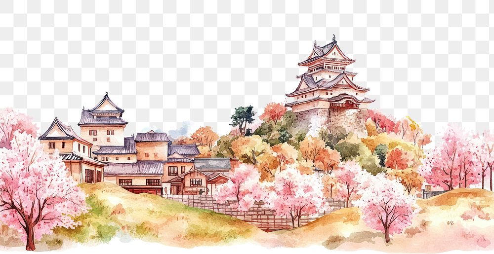 PNG Vintage Japanese townscape architecture | Free PNG - rawpixel