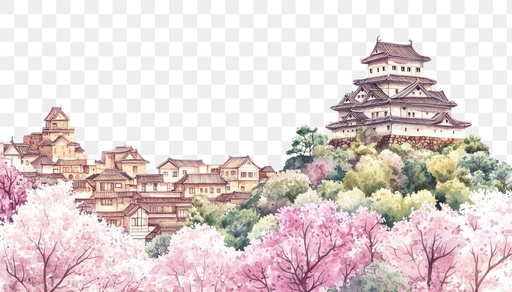 PNG Vintage Japanese townscape architecture | Premium PNG - rawpixel