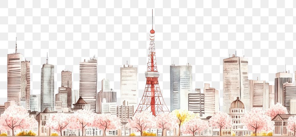 PNG Tokyo city buildings tower | Free PNG - rawpixel
