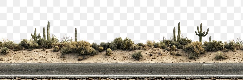 PNG Real asphalt road cactus | Free PNG - rawpixel