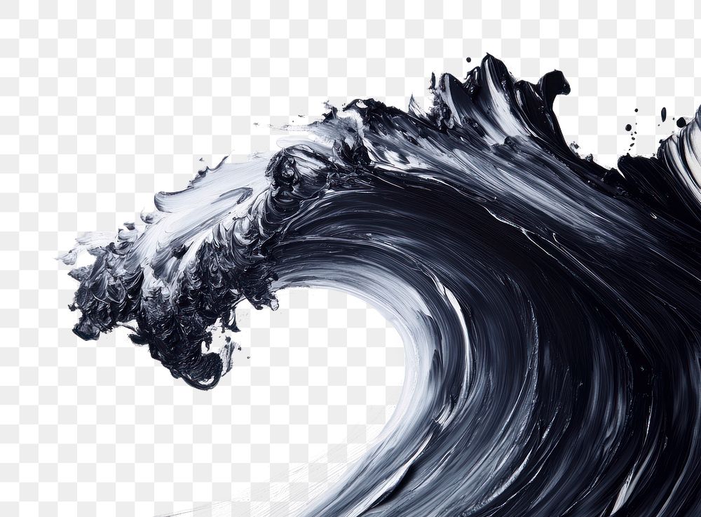 PNG Black Ocean wave painting | Free PNG - rawpixel