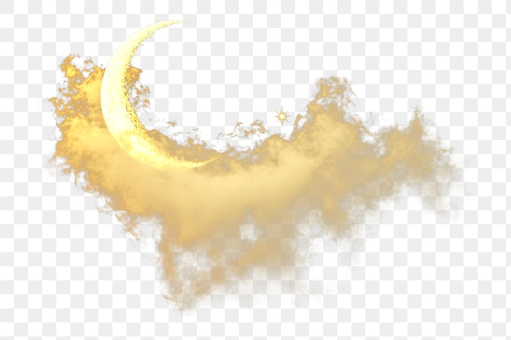 PNG Crescent moon atmosphere clouds | Free PNG - rawpixel