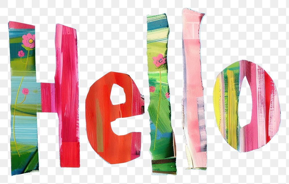 PNG Background colorful collage hello. | Free PNG - rawpixel