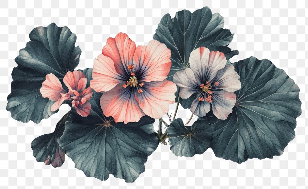 PNG Geranium flowers illustration geranium | Premium PNG - rawpixel