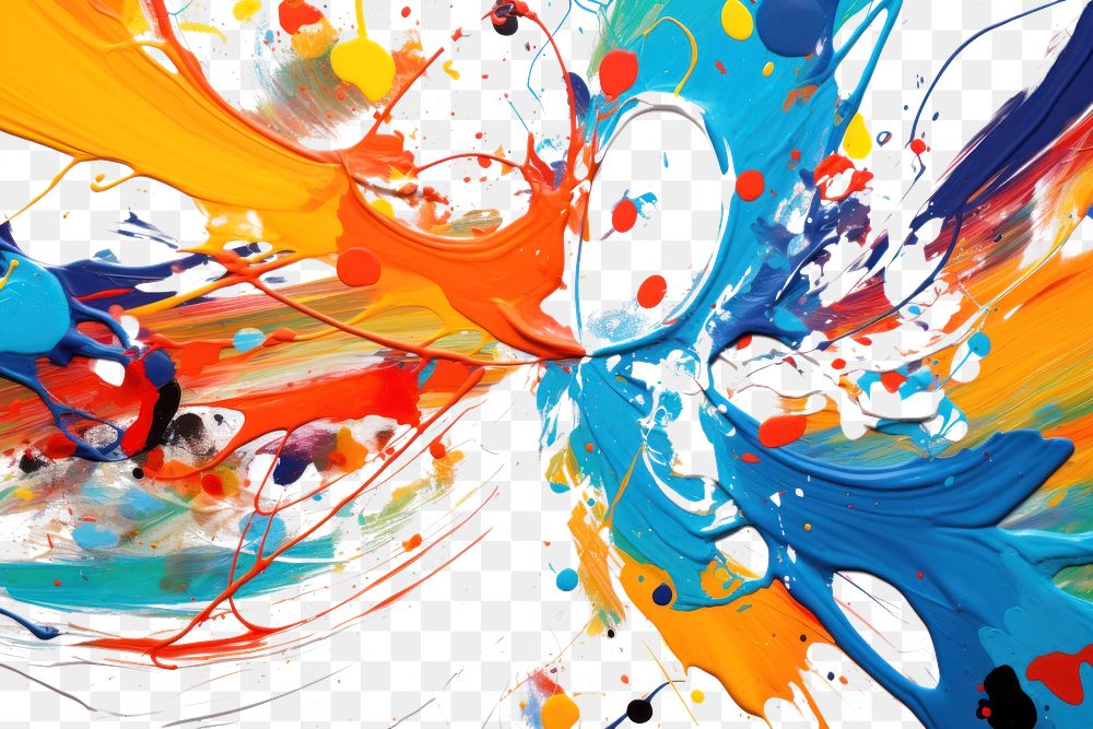PNG Vibrant abstract paint splashes | Free PNG - rawpixel