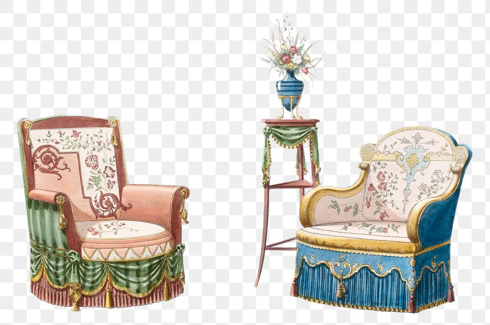 PNG Twee fauteuils (1895 - | Free PNG - rawpixel