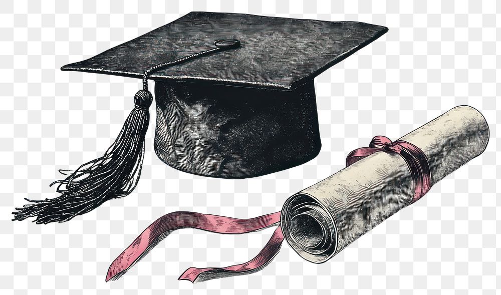 PNG Black graduation cap illustration | Free PNG - rawpixel