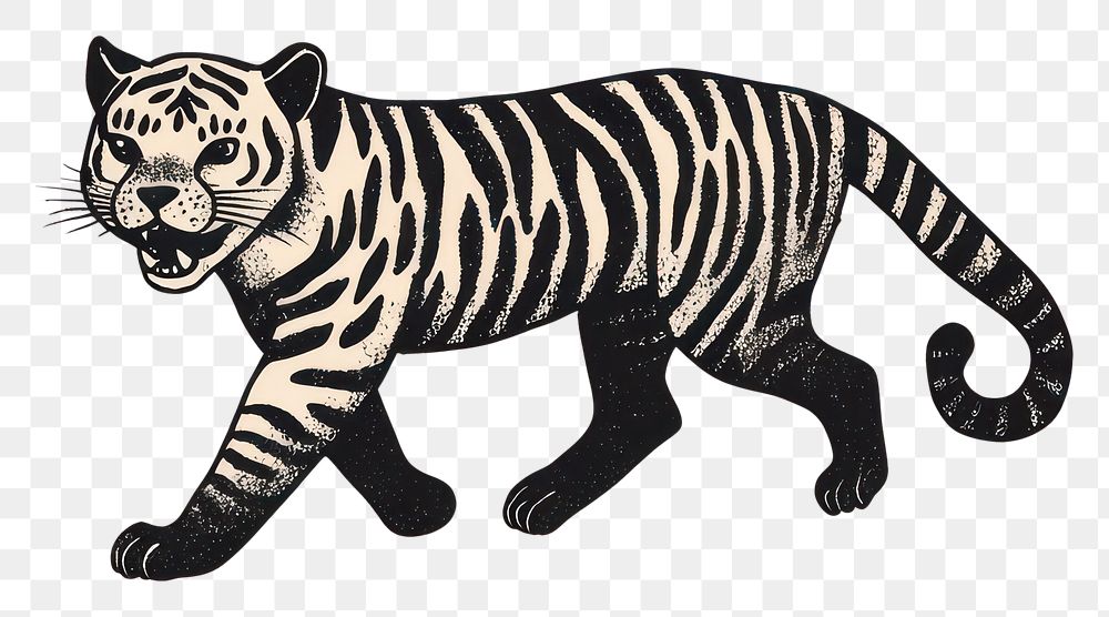 PNG Tiger crawling art illustration | Free PNG - rawpixel