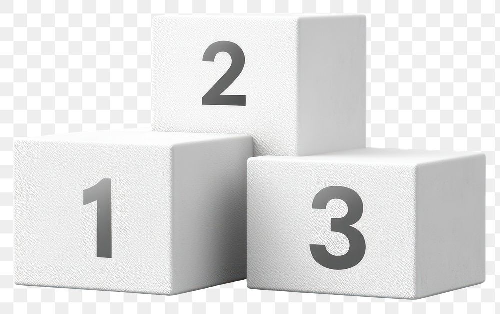 PNG Three-tier podium numbers white | Free PNG - rawpixel
