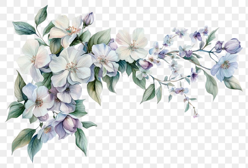 PNG Beautiful floral corner flowers | Free PNG - rawpixel