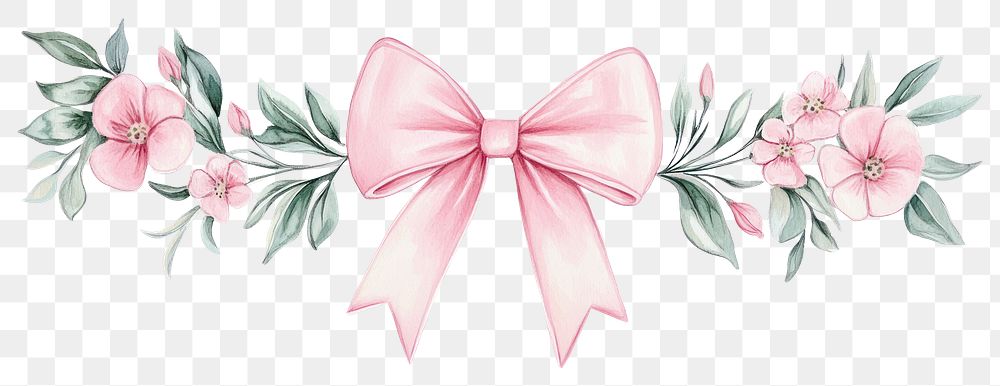 PNG Memphis pink bow garland | Free PNG - rawpixel