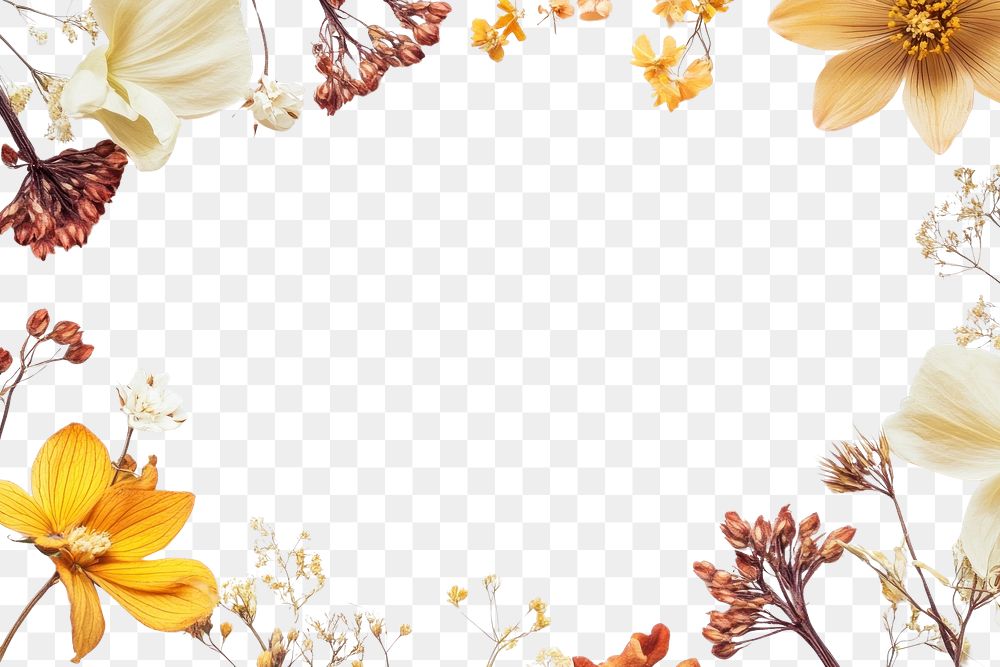 PNG Real pressed flowers border | Free PNG - rawpixel