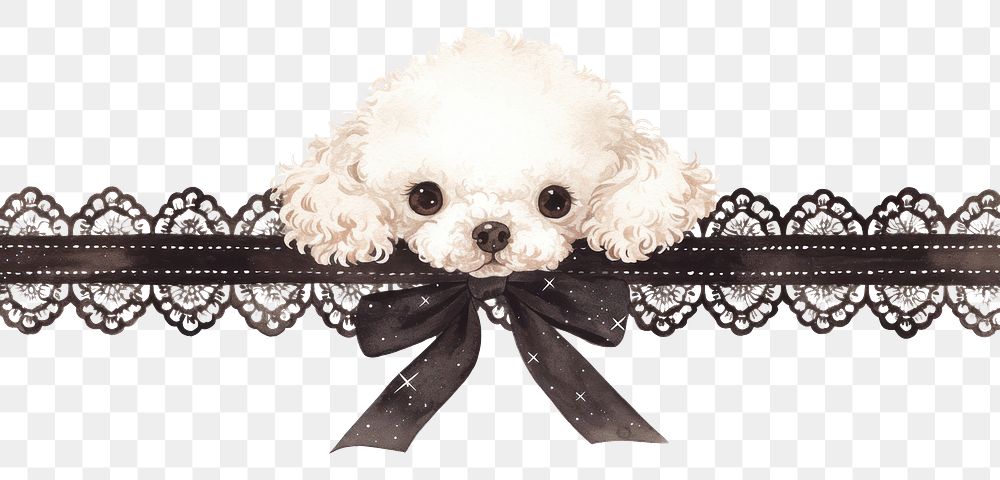 PNG Dog illustration ribbon puppy. | Free PNG - rawpixel