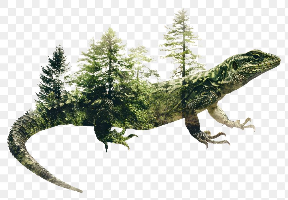 PNG Animal double exposure lizard | Free PNG - rawpixel
