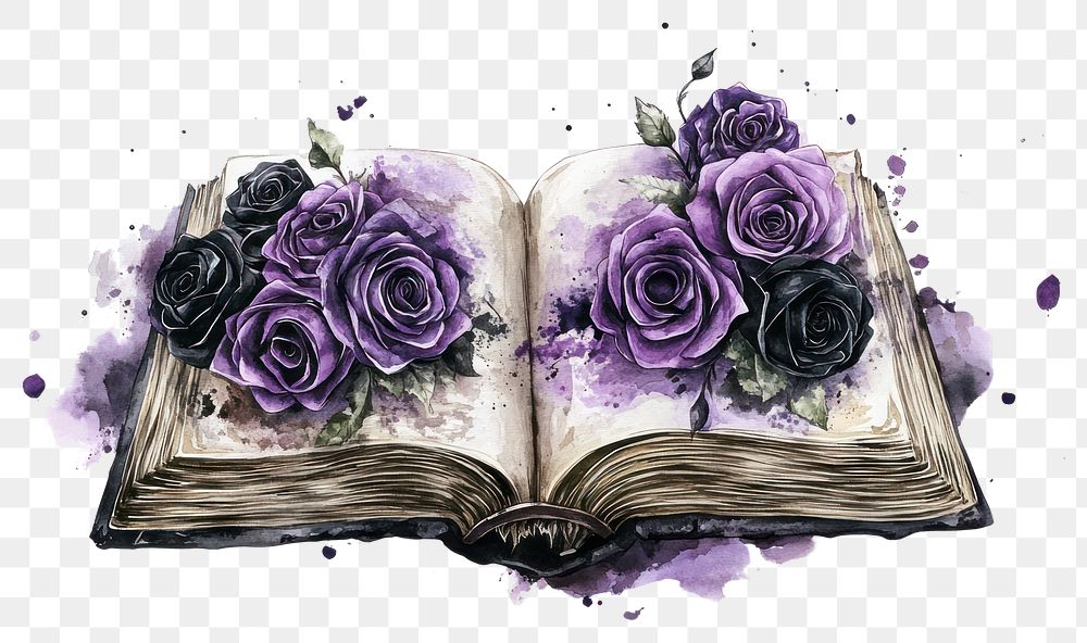 PNG Illustration spellbook roses art | Free PNG - rawpixel