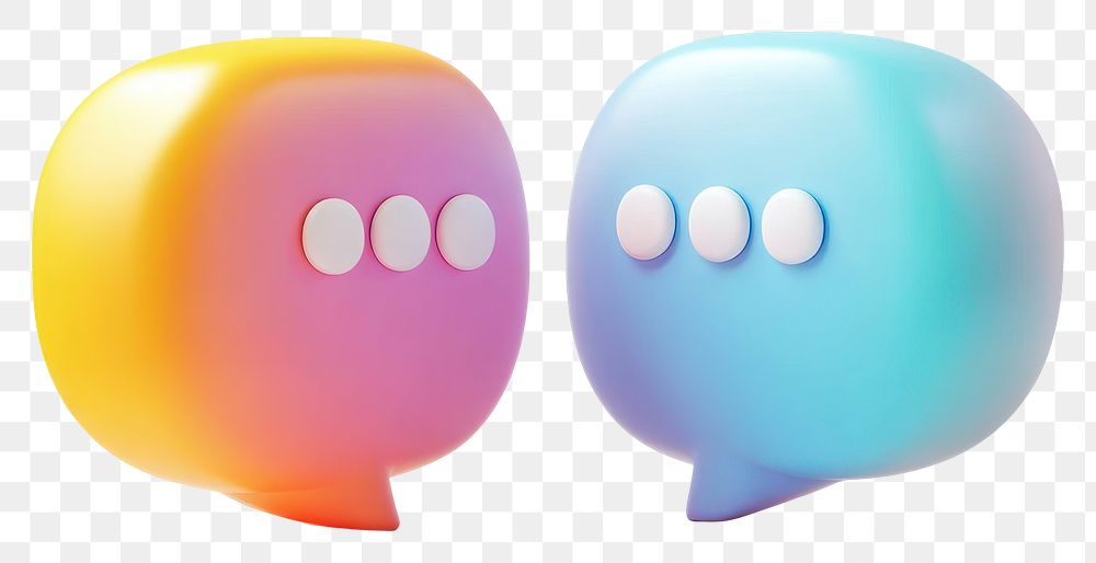 PNG 3D two speech bubbles | Free PNG - rawpixel