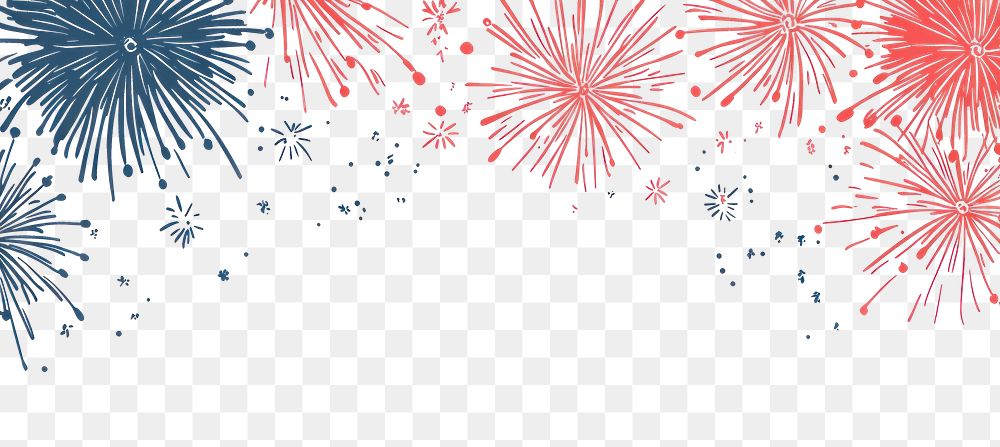 PNG Fireworks border blue art | Free PNG - rawpixel