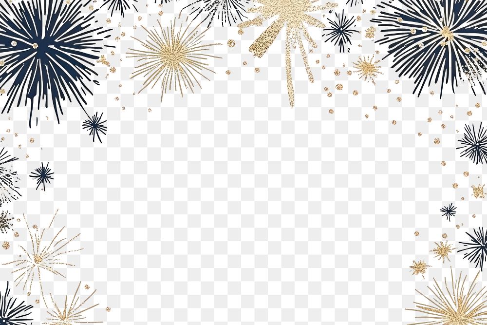 PNG Fireworks sparkle border gold | Free PNG - rawpixel