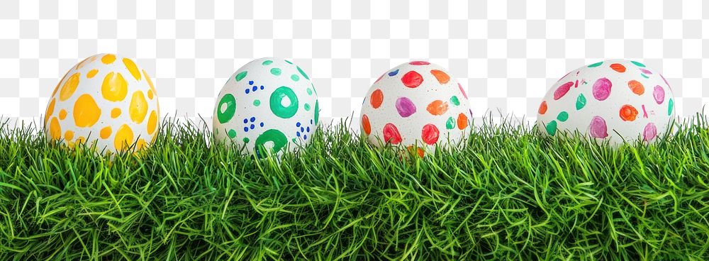 PNG 4 easter eggs grass | Free PNG - rawpixel