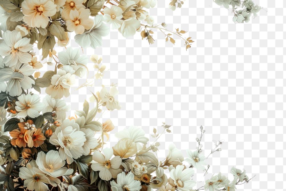 PNG Flowers art painting pattern. | Premium PNG - rawpixel