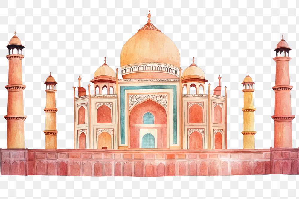 PNG Taj mahal architecture watercolor | Free PNG - rawpixel