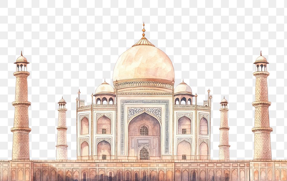 PNG Taj mahal landmark watercolor | Free PNG - rawpixel
