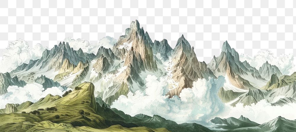 PNG Alpine borders illustration landscape | Free PNG - rawpixel