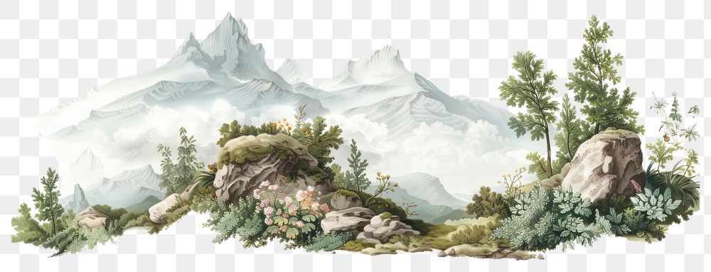PNG Alpine borders illustration landscape | Free PNG - rawpixel
