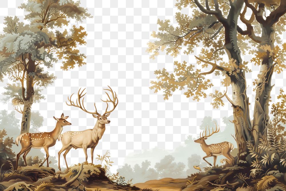 PNG Forest borders deer art | Free PNG - rawpixel