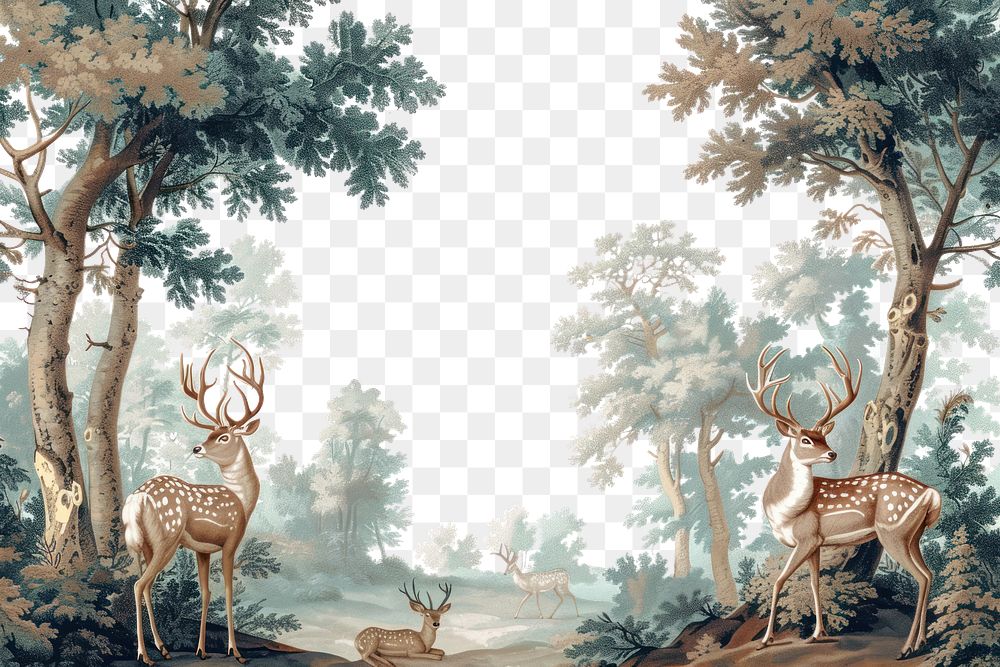 PNG Forest borders deer illustration | Premium PNG - rawpixel