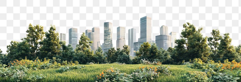 PNG Modern city trees architecture | Free PNG - rawpixel