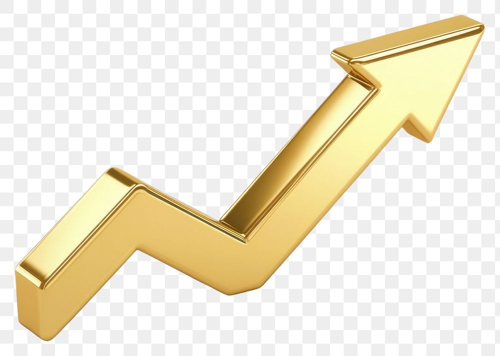 PNG 3d gold arrow chart | Free PNG - rawpixel