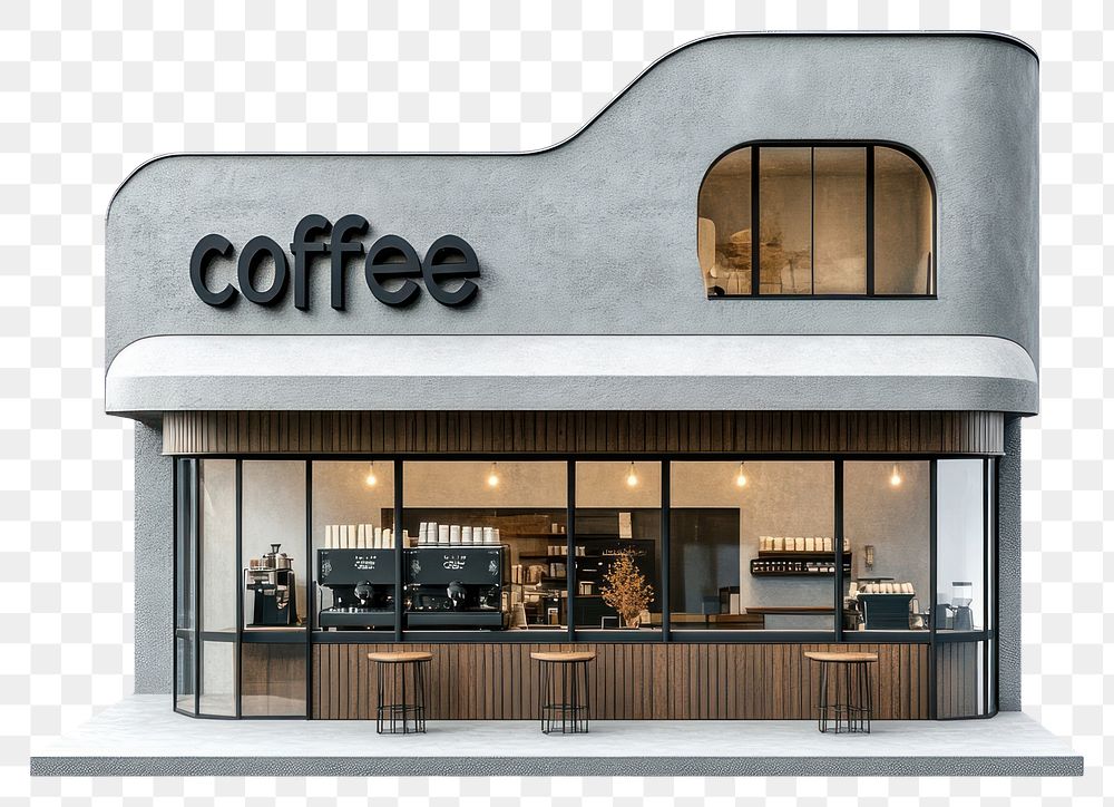 PNG Real coffee shop architecture | Free PNG - rawpixel