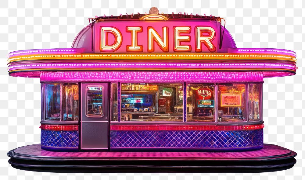 PNG Retro diner facade architecture | Free PNG - rawpixel