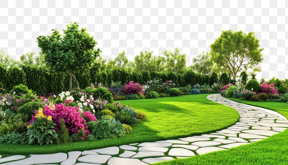 PNG Organized English garden path | Free PNG - rawpixel
