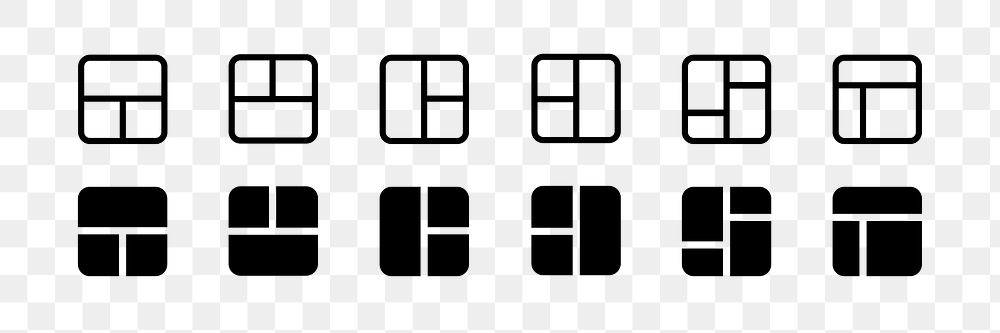 PNG Grid layout design icons | Premium PNG - rawpixel