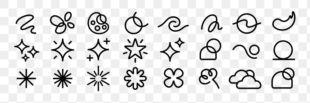 PNG Abstract symbols collection design, | Premium PNG - rawpixel