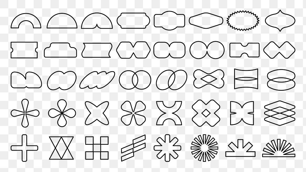 PNG Unique geometric shape collection | Premium PNG - rawpixel