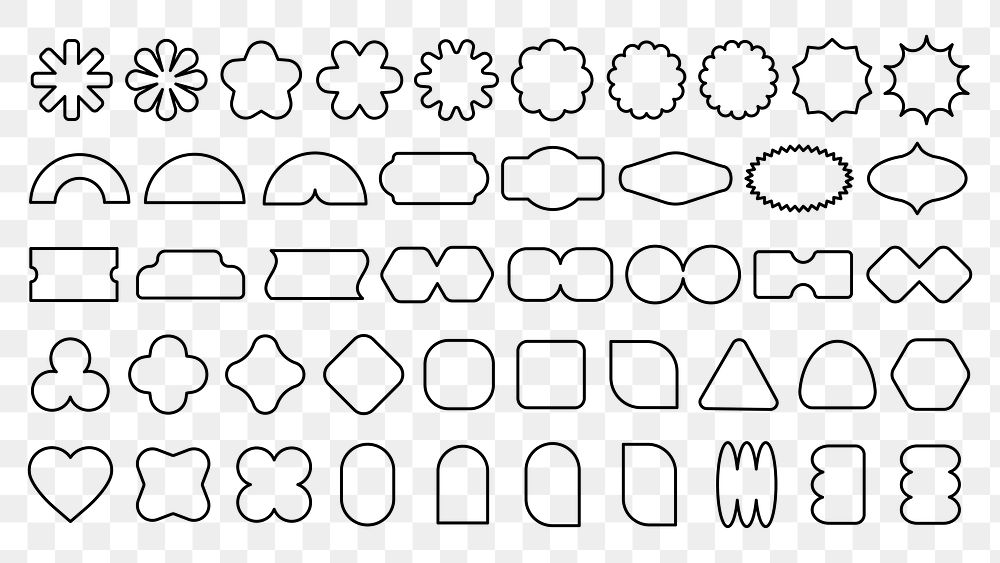 PNG Diverse geometric shape outlines | Premium PNG - rawpixel