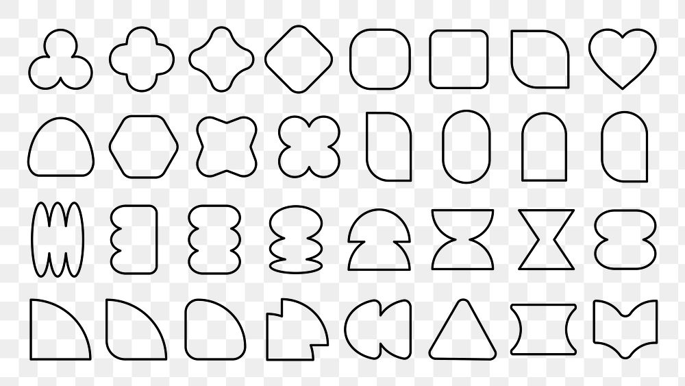PNG Diverse geometric outline shapes | Premium PNG - rawpixel